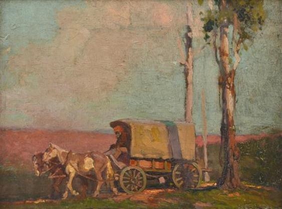 Percy Leason | Horse-Drawn Wagon | MutualArt
