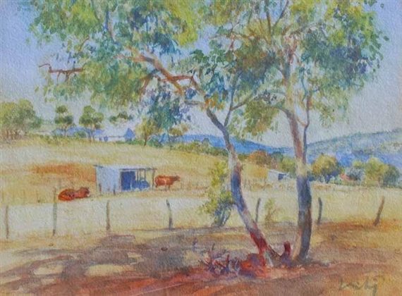 John Tribe | Farm Scene with Cattle | MutualArt