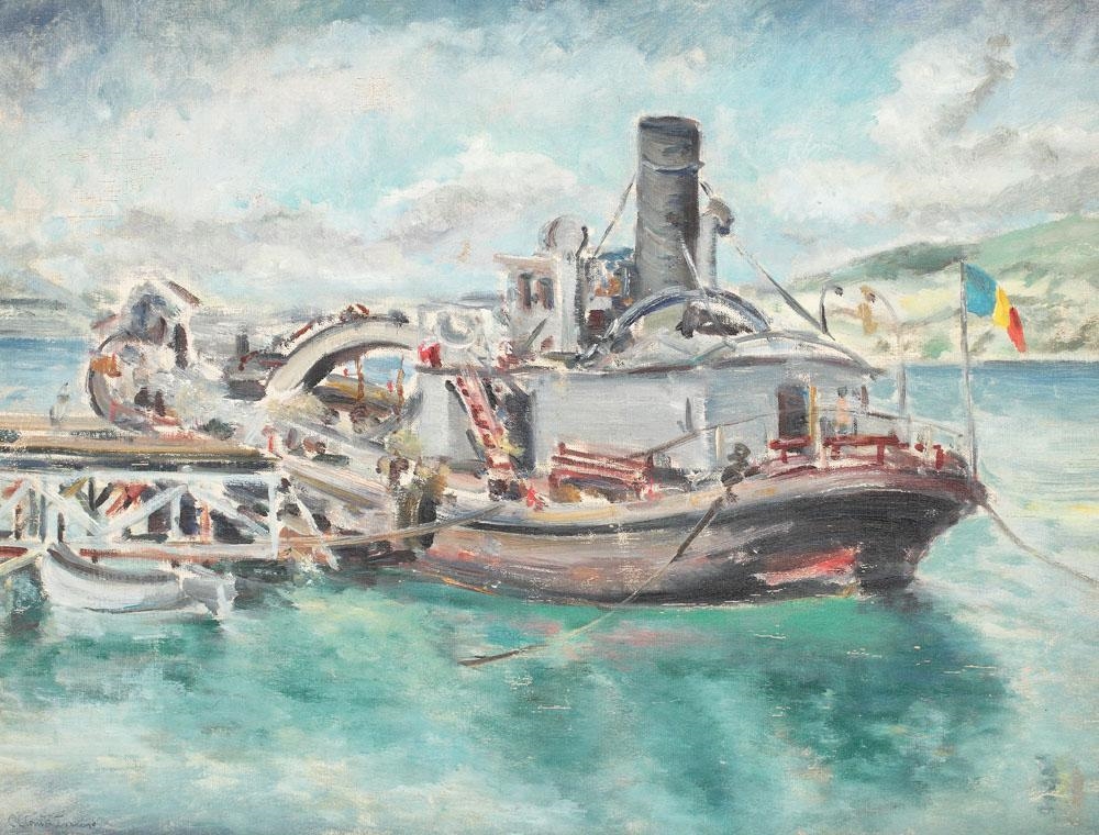 Constantin C. Constantinescu | Barcaz pe Dunăre | MutualArt