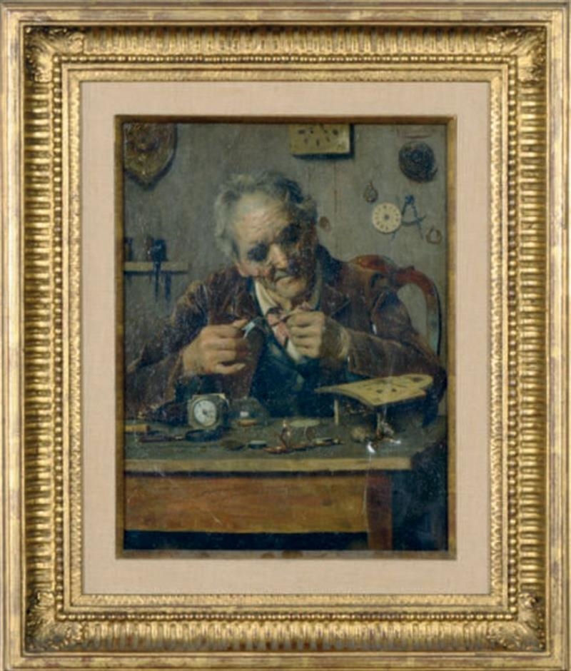 Pompeo Massani | 2 Works: The Clockmaker; and a companion painting ...