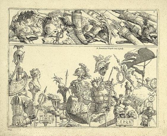 Giovanni Domenico Tiepolo | Armi e insegne romane (1774) | MutualArt