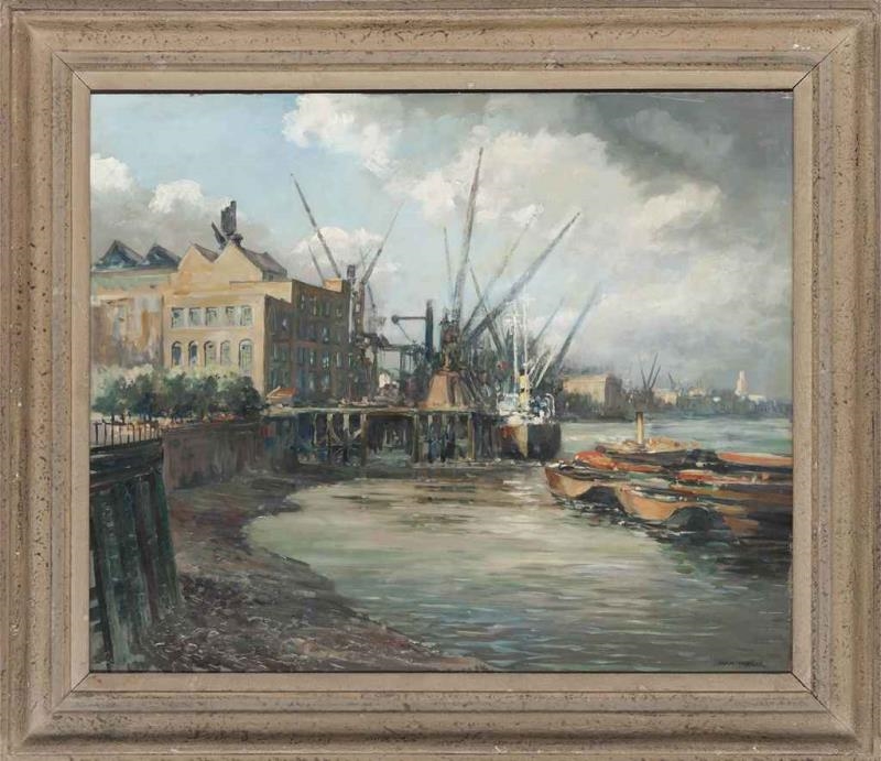 Max Hofler | The river at Wapping | MutualArt