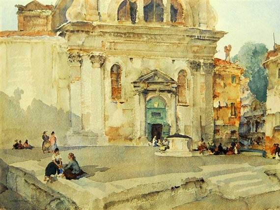 William Russell Flint | A Mediterranean Scene with Reclining Nude ...