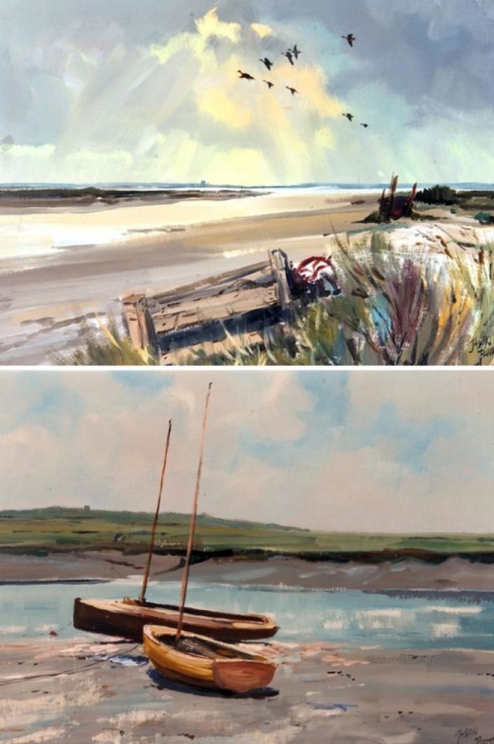 Jason Partner | 2 Works : On The Mud - Blakeney Creek ; Pintails Over ...