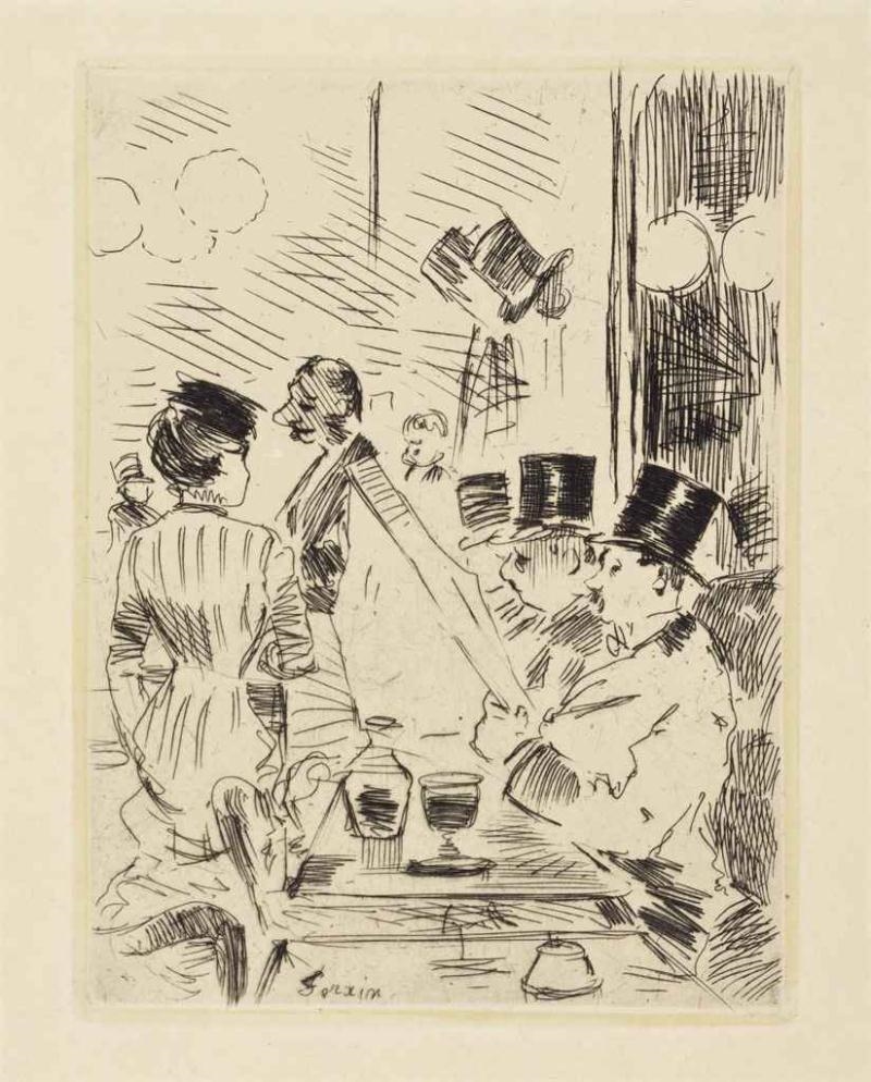 Jean-Louis Forain | Le Cafè de la nouvelle Athènes (Circa 1925) | MutualArt