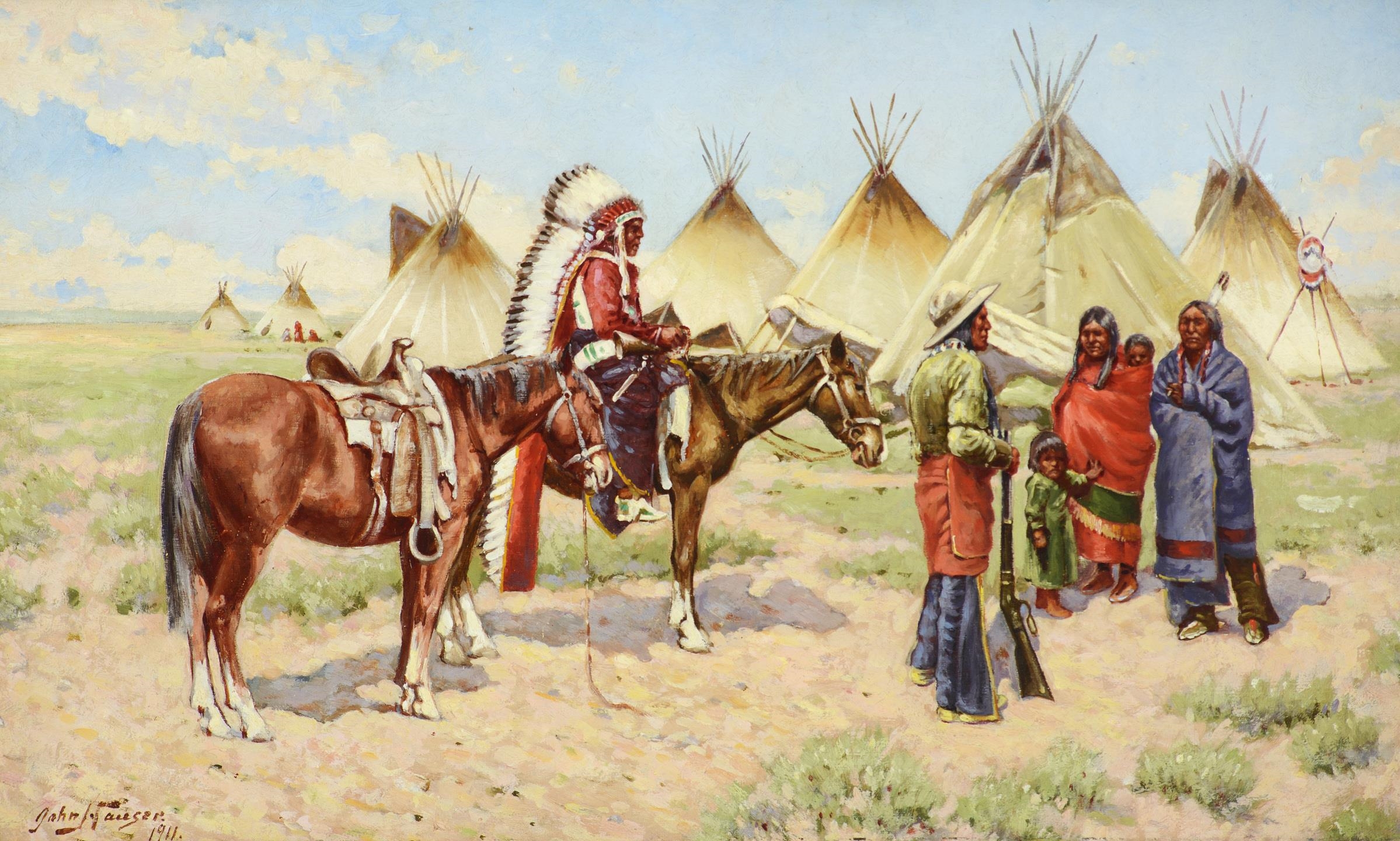 John Hauser | Indian Encampment (1911) | MutualArt