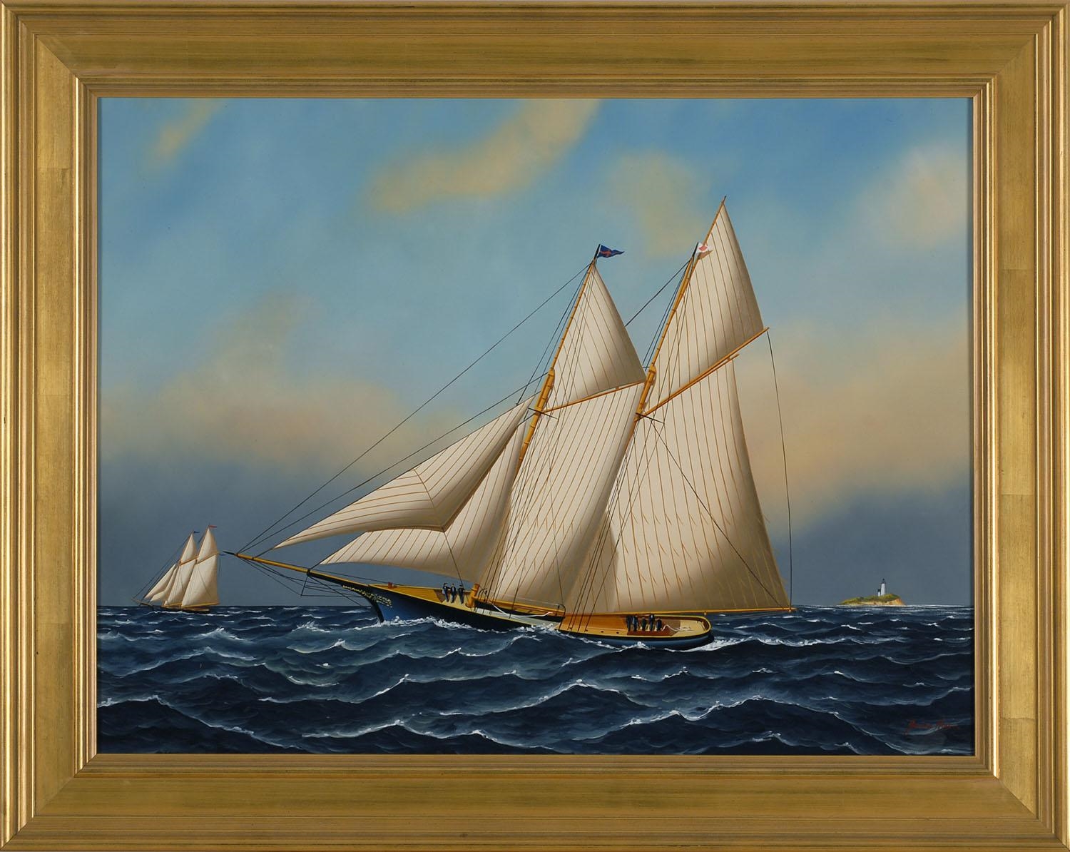 Jerome Howes | Two two-masted schooners under full sail | MutualArt