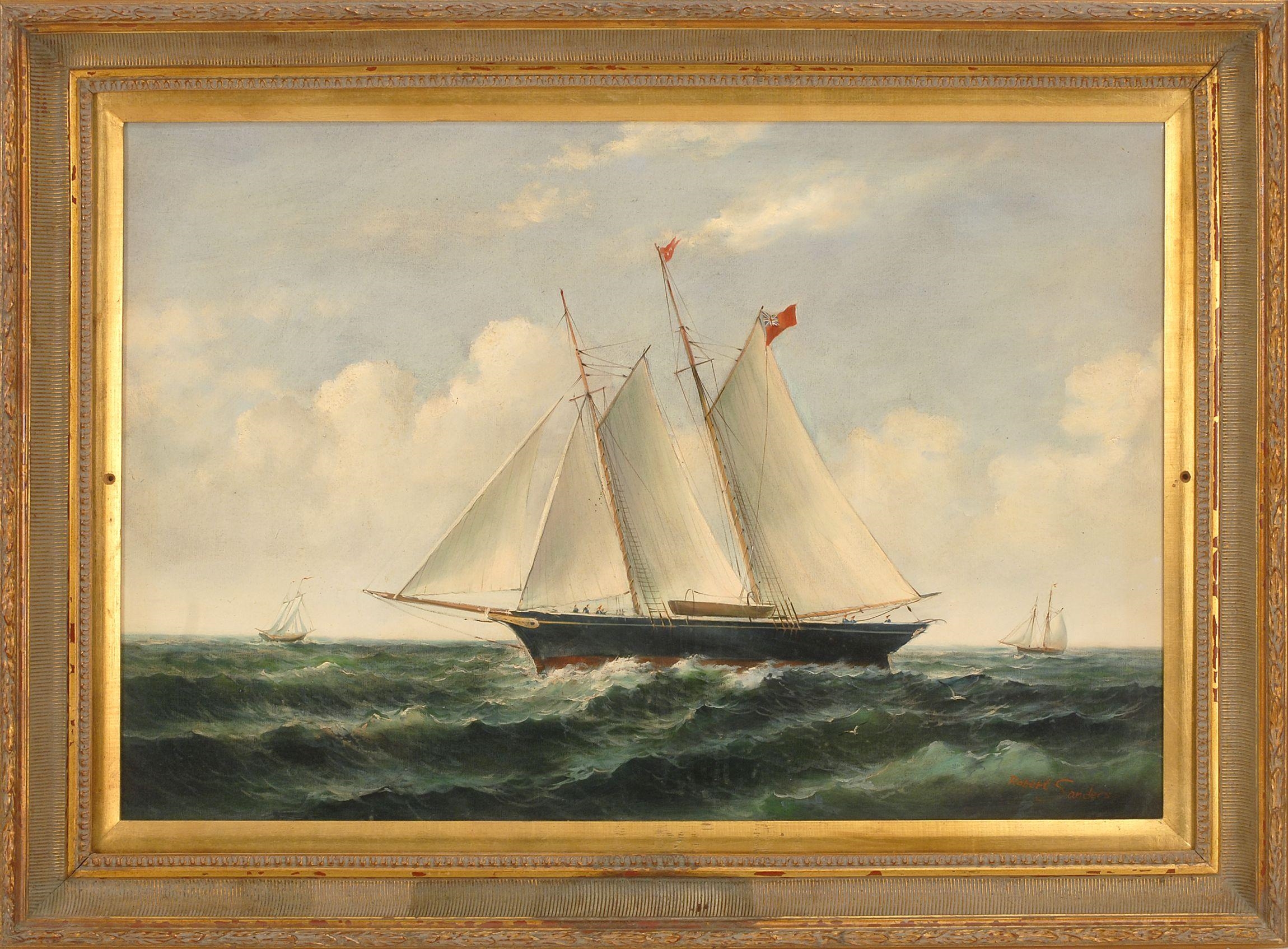 Robert Sanders | Portrait of a British two-masted schooner | MutualArt