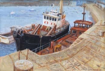 Victor Bramley | (2) Boats at Albert Pier and Under Repair (1990 ...