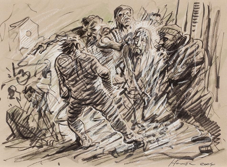 Peter Howson Obe | The Mocking Of Christ (2004) | MutualArt