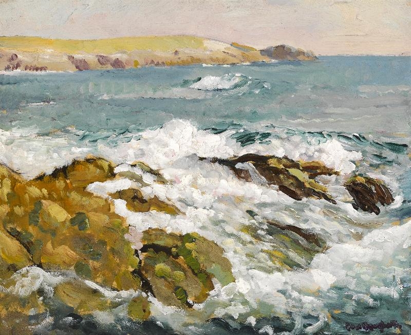 Paul Dougherty | Waves Breaking at Sunset | MutualArt