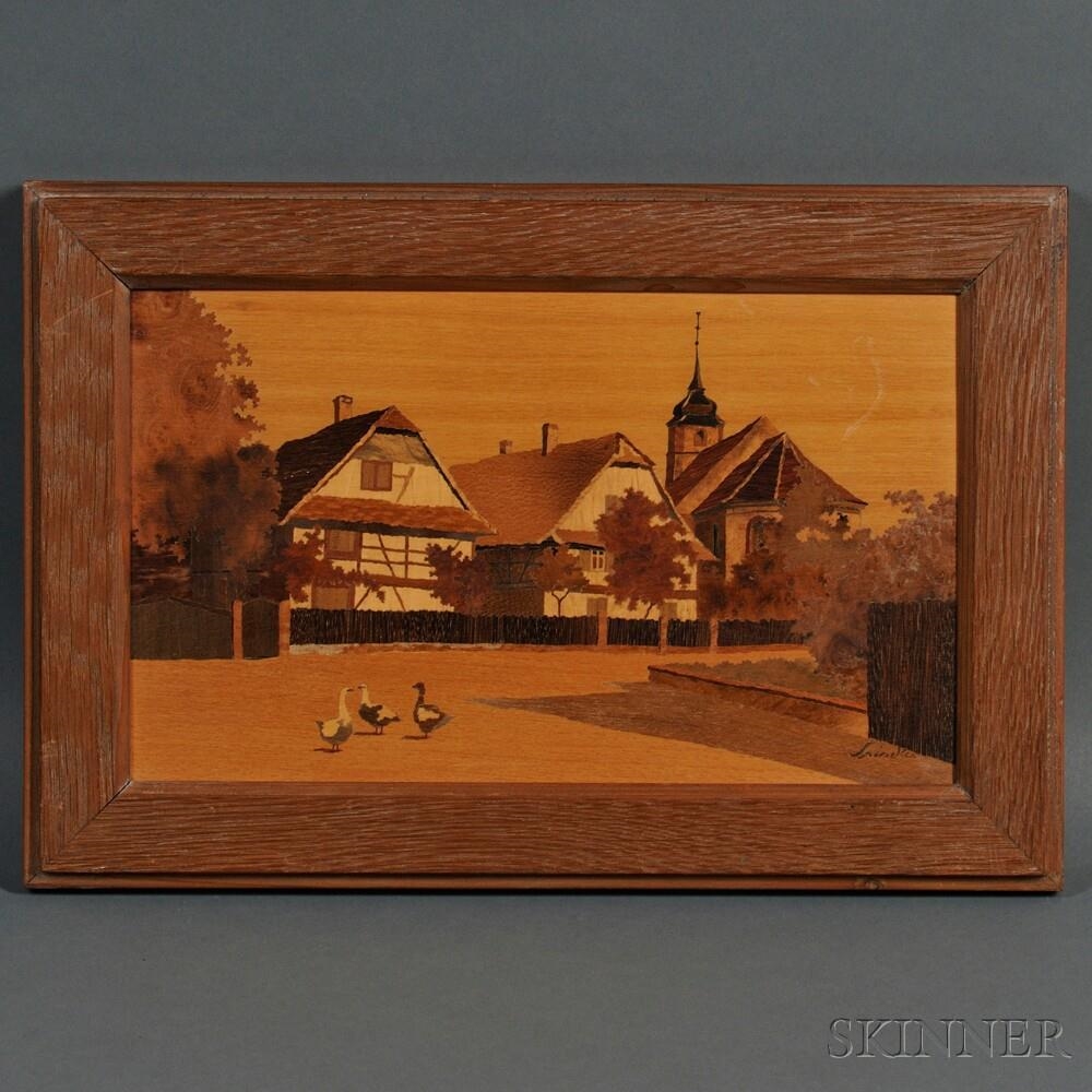 Paul Louis Spindler | Marquetry Panel Depicting the Village of Andlau ...