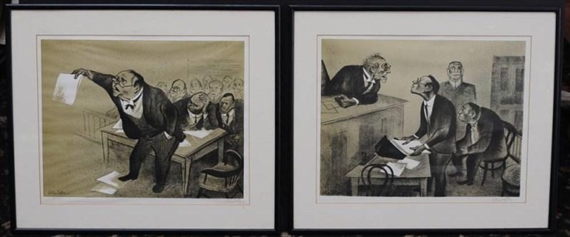 William Gropper | scenes from a courtroom | MutualArt