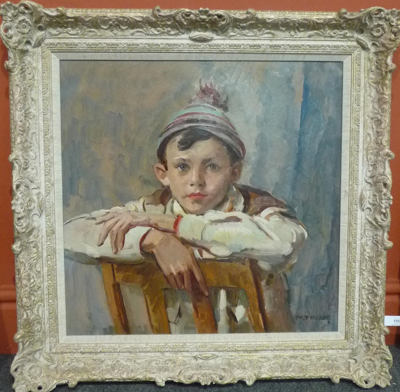 Philip Naviasky | Portrait of a Boy Wearing a White Shirt Brown ...