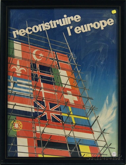 Unknown | Framed Color Offset Poster reconstruire l'europe | MutualArt