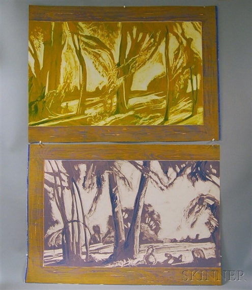 Conley Harris | Two Monotypes of a Tropical Landscape | MutualArt