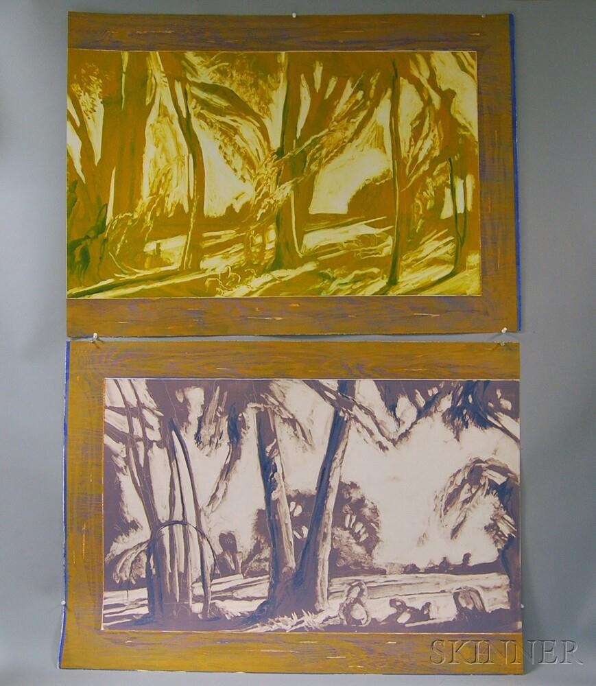 Conley Harris | Two Monotypes of a Tropical Landscape | MutualArt