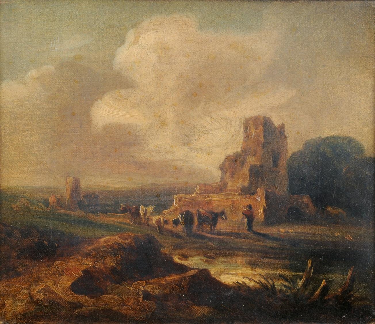 John Constable | Figure with sheep, Old Sarum, Salisbury | MutualArt