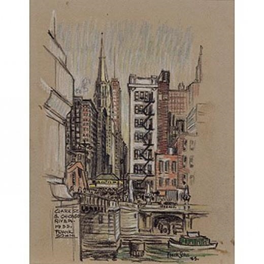Frank Sohn | 104 Frank Sohn Clark Street and Chicago River USA, 1933 ...