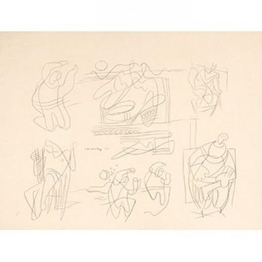 Carl Robert Holty | Abstract Figure Studies (1933) | MutualArt
