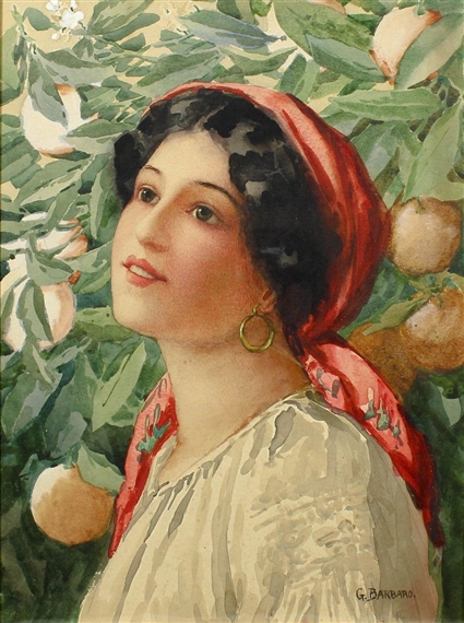 Giovanni Barbaro | Shoulder length portrait of a woman, possibly the ...