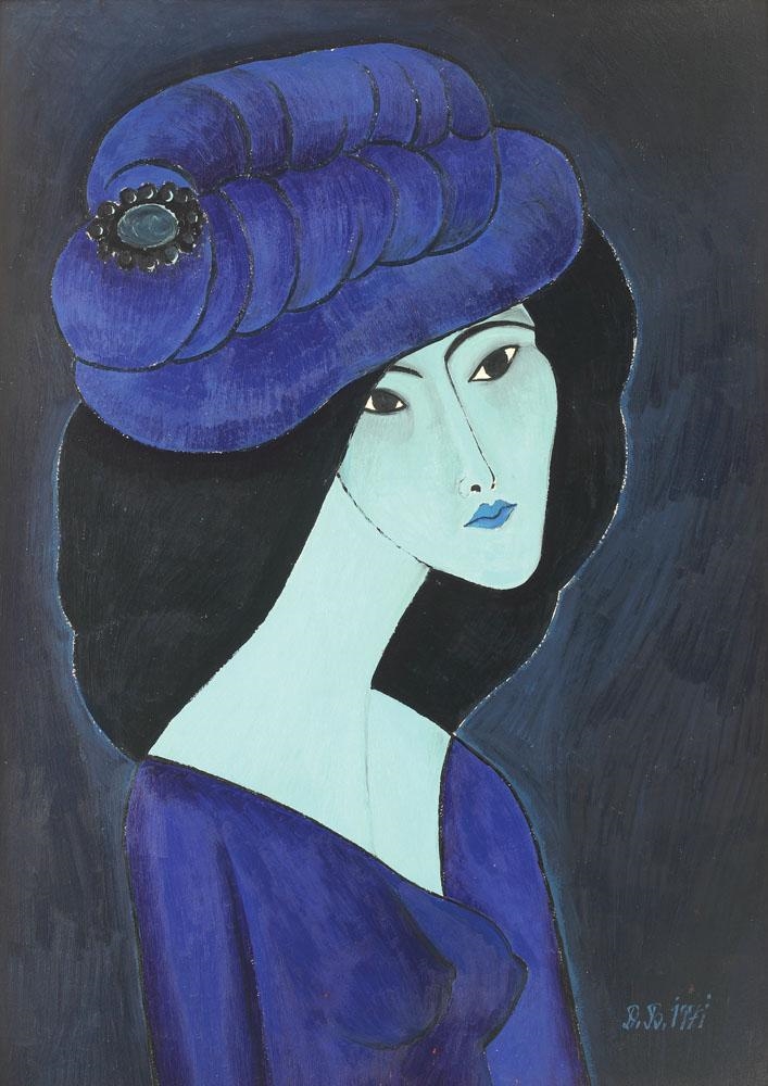 Dan Bota | Blue portrait (1971) | MutualArt