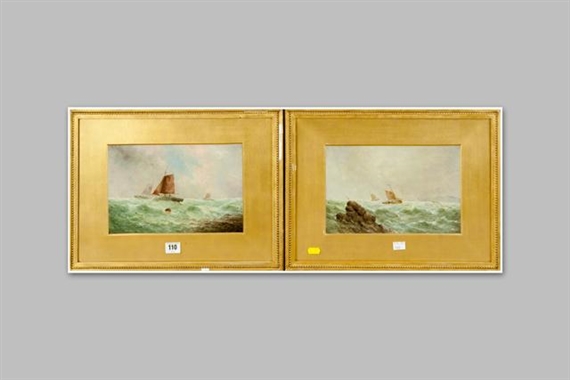 F. May | 2 Works: Sailing Boat in Rough Seas | MutualArt
