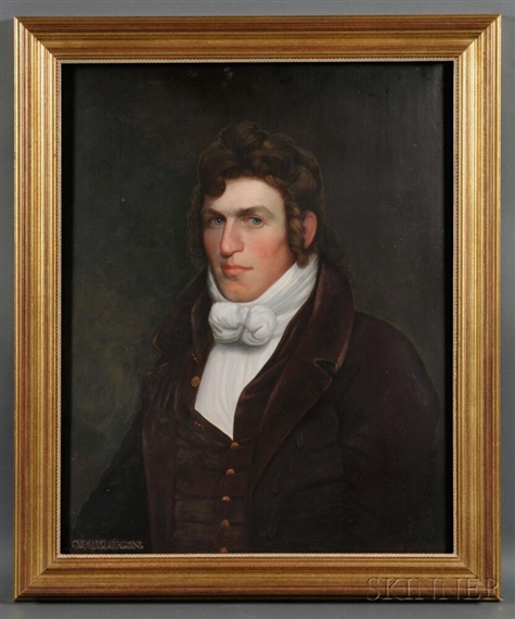 Cephas Thompson | Portrait of a Young Man with Curly Brown Hair and ...