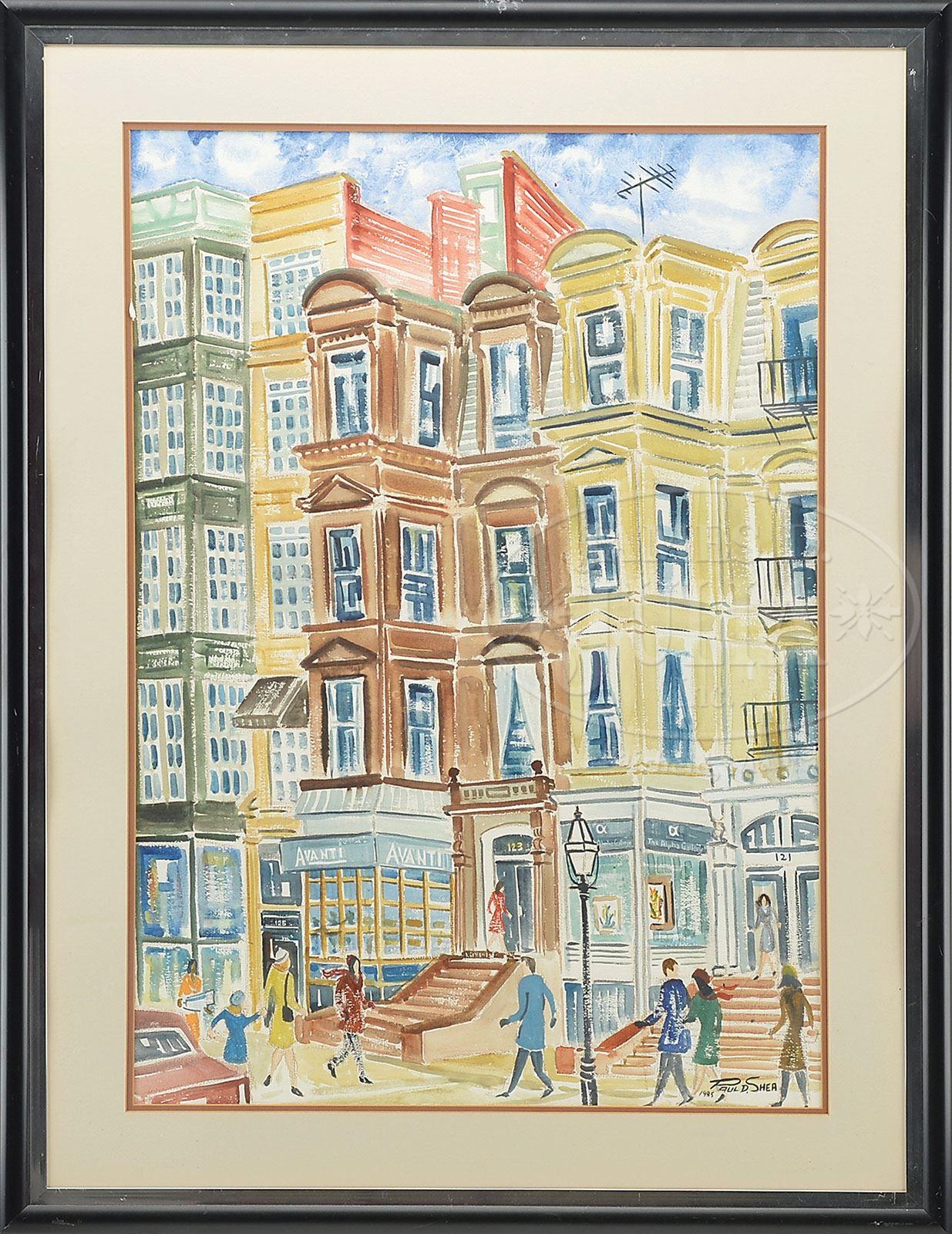 Paul D. Shea | WALKING ALONG THE CITY STREET (1985) | MutualArt