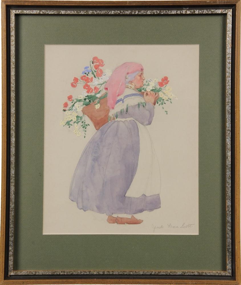 Janet Laura Scott | Peasant Woman with Flowers | MutualArt