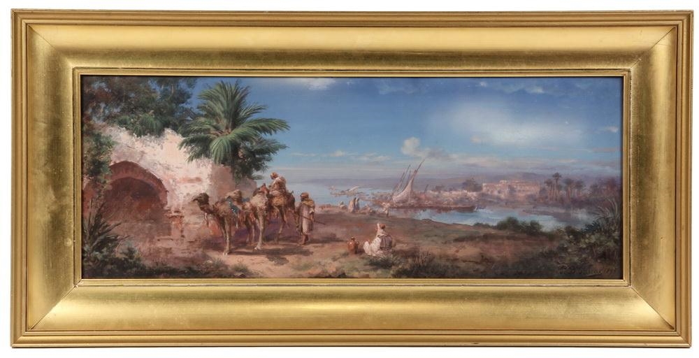 Paul B. Pascal | Caravan at African Harbor (1899) | MutualArt