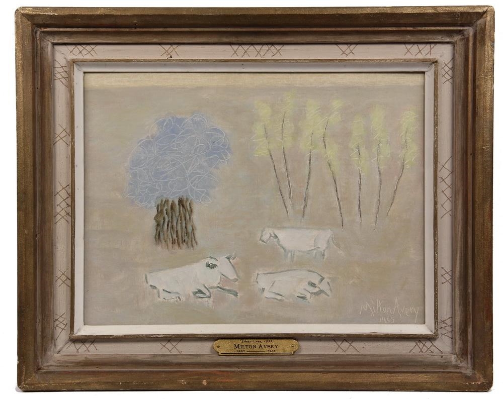 Milton Avery | Three Cows (1955) | MutualArt
