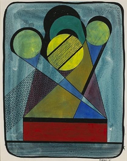 Thomas Eldred | Modernist Compositiion with Green, Rose and Red (1941 ...
