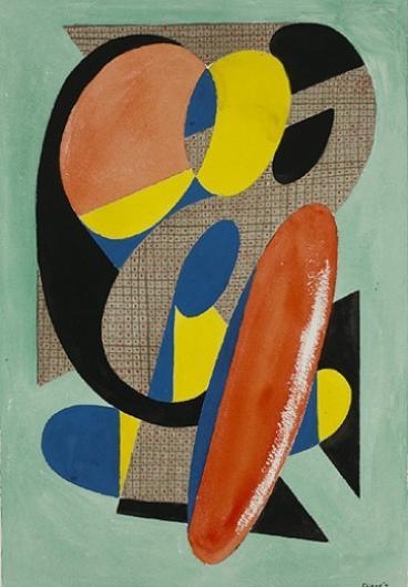 Thomas Eldred | Modernist Compositiion with Green, Rose and Red (1941 ...