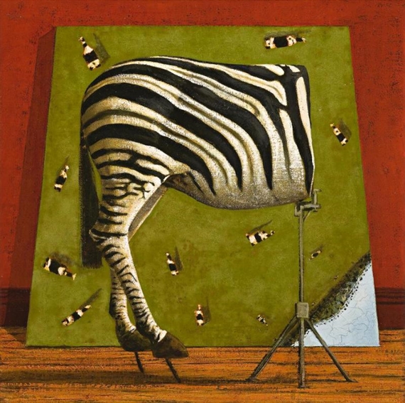John Kelly Fitzpatrick | Aerial view and half zebra (1998) | MutualArt