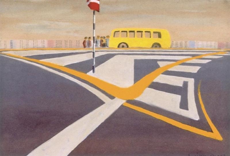 Jeffrey Smart | First Study for The Arrow Carriers (1978) | MutualArt