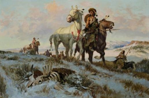 Charlie Dye | Leading their Buffalo Horses | MutualArt