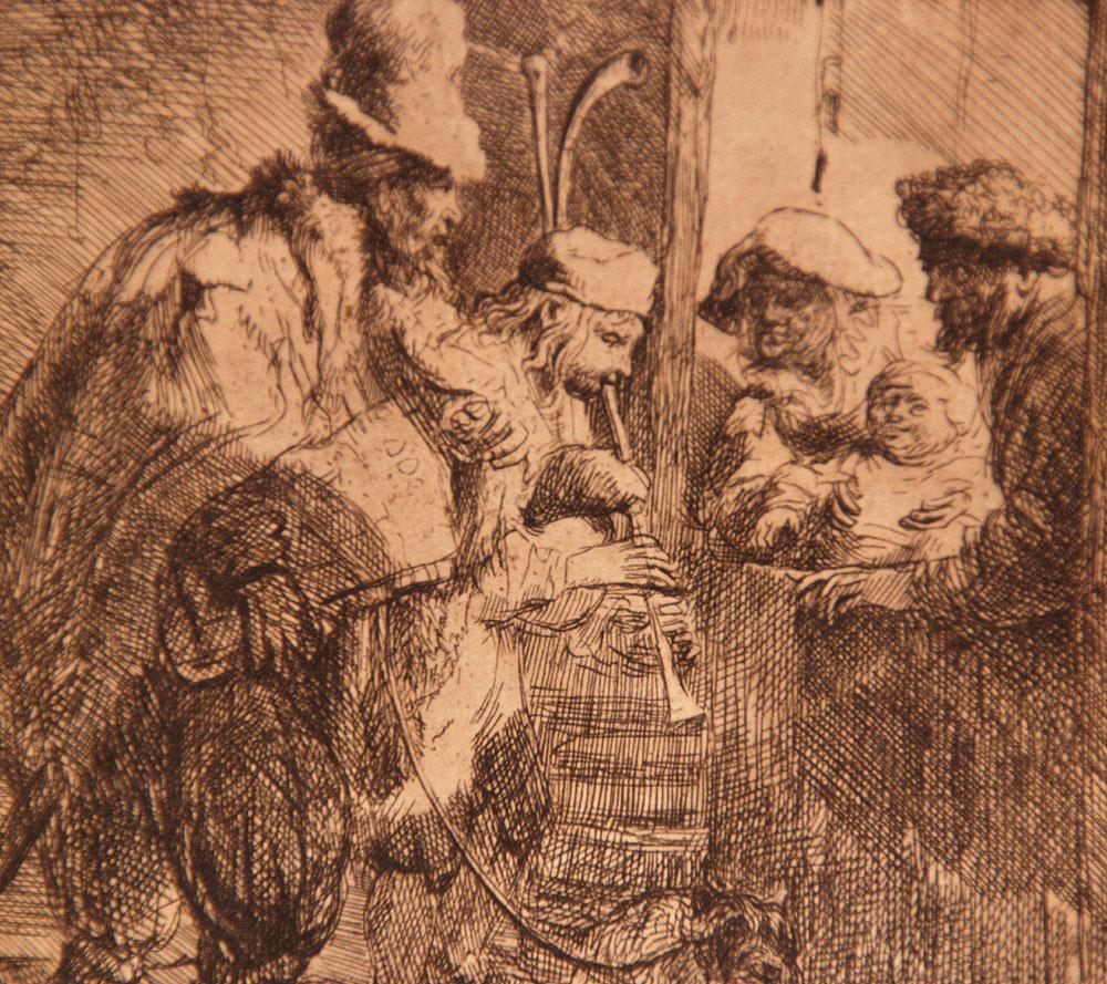 Rembrandt van Rijn | The Strolling Musicians (Circa 1633) | MutualArt