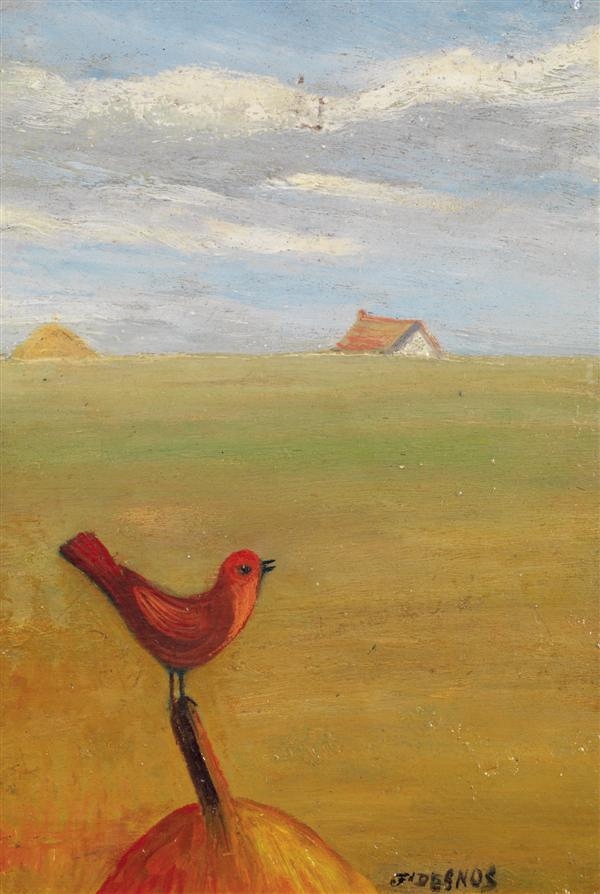 Ferdinand Desnos | L'oiseau sur la meule de foin | MutualArt