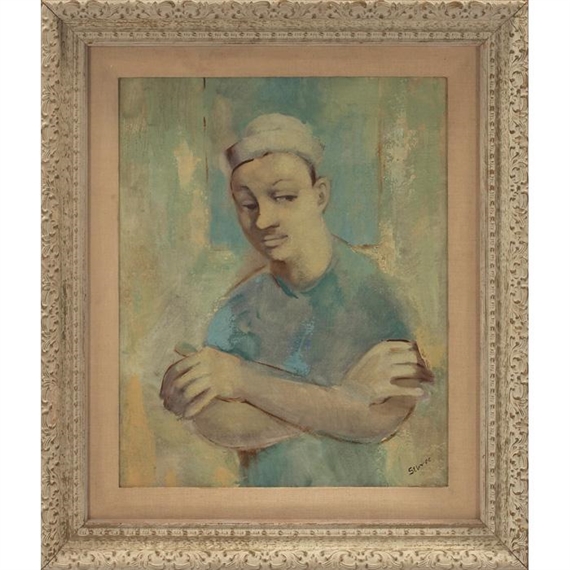 Charles Sebree | Portrait of a Young Man (Circa 1950) | MutualArt