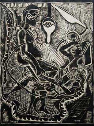 Artworks of Azaria Mbatha (South African, 1941)
