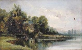 Charles Peter Pitt | Anglers in a River Landscape | MutualArt