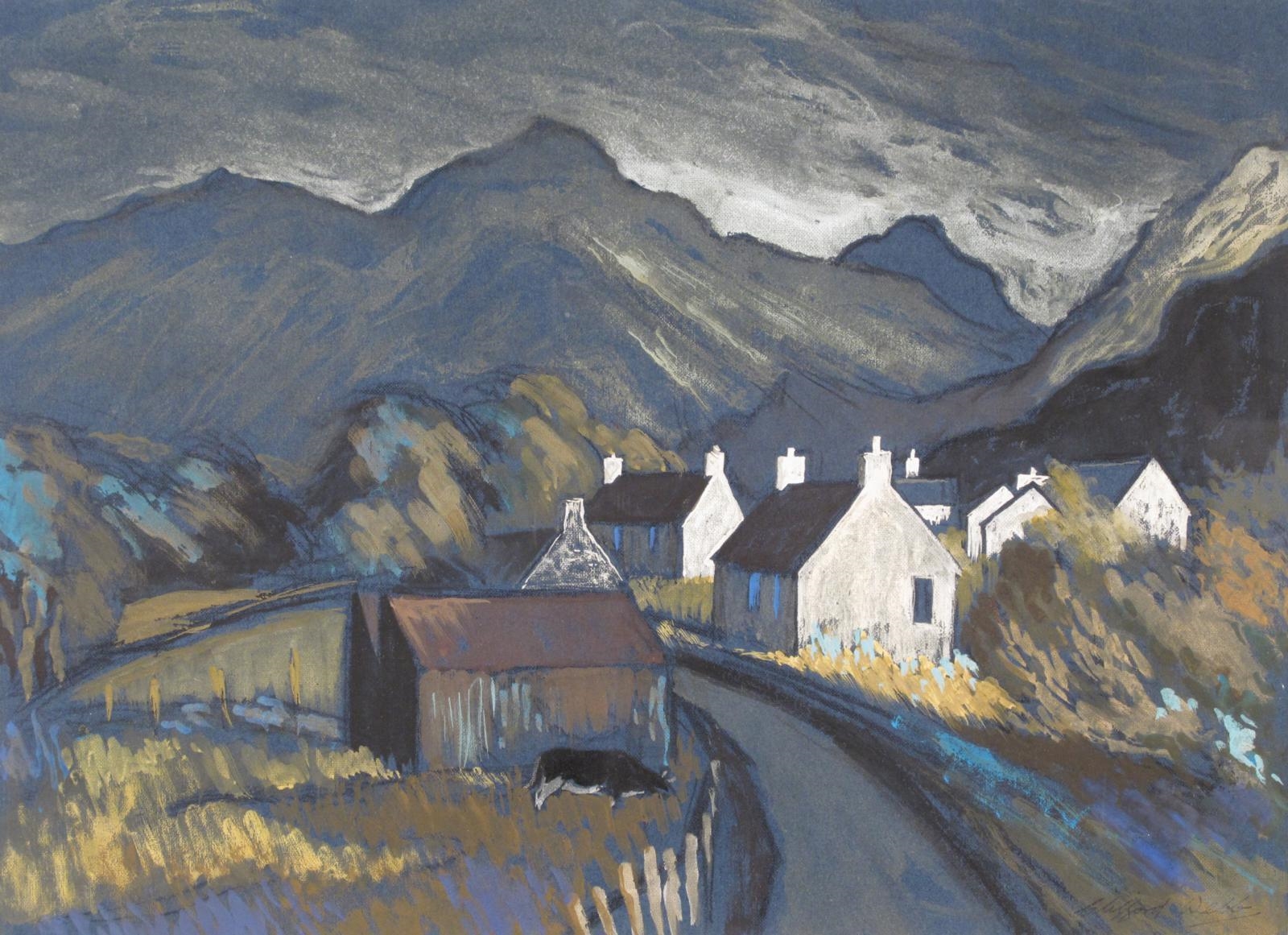 Clifford Cyril Webb | Welsh mountain village | MutualArt