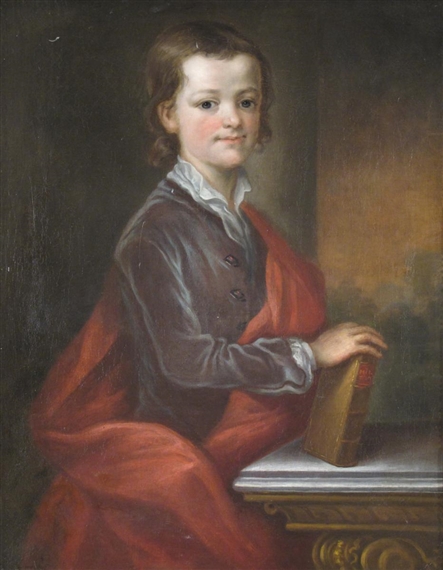 Thomas Bardwell | Portrait of a boy, three-quarter length standing by a ...