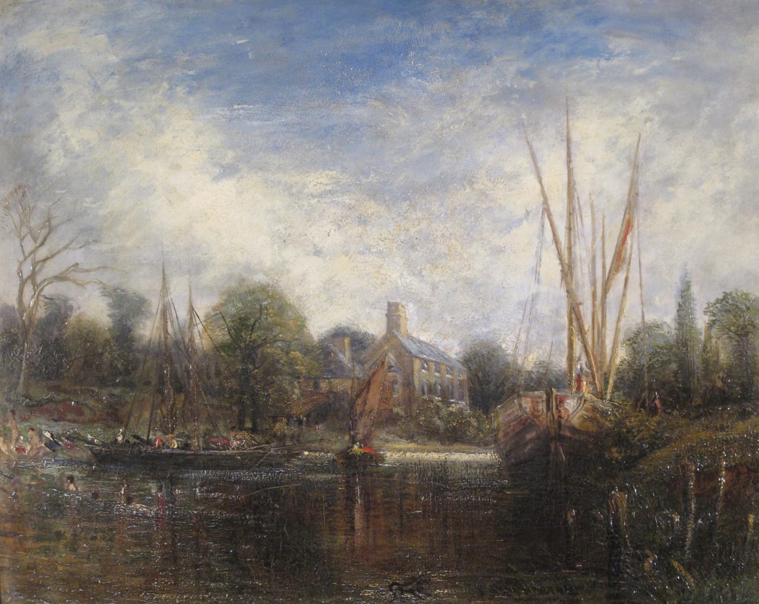 John Constable | A watermill by a river | MutualArt