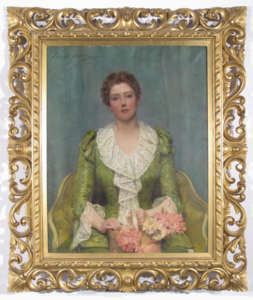 Louise Jopling | Portrait of a lady with flowers (1896) | MutualArt