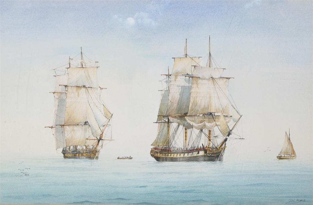 David C. Bell | Two frigates and two smaller vessels | MutualArt