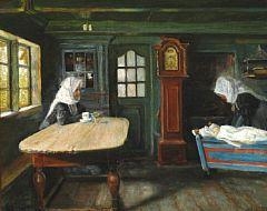 Viggo Johansen | Interior from a farmhouse with the little one in the ...