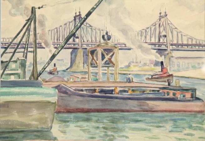 Samuel Halpert | View of the Queensboro Bridge New York City from the ...