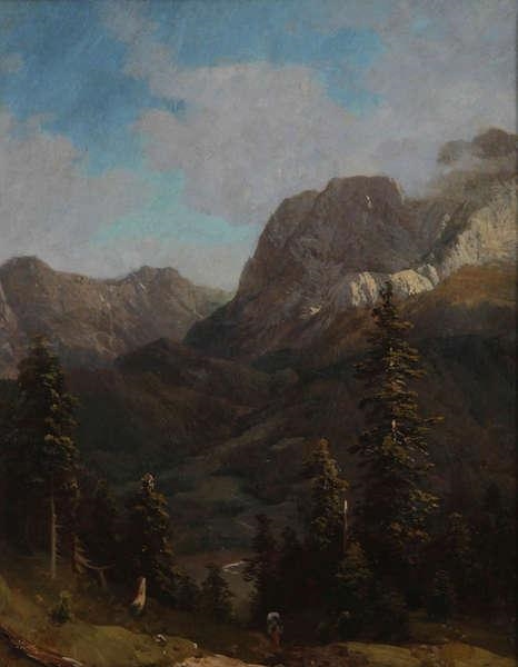 Karl Millner | Mountainous landscape with figure | MutualArt